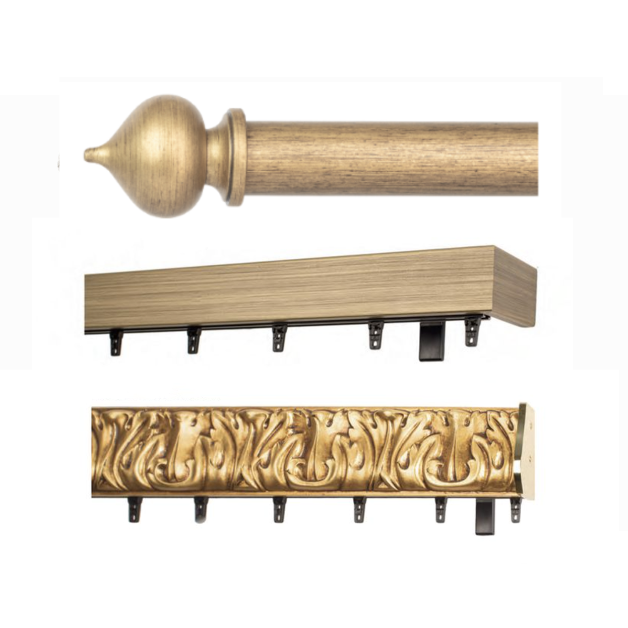 Gold Curtain Pole | Antique Finish | Byron and Byron